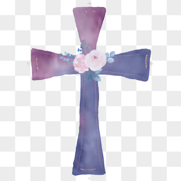 Baixe Cruz Roxa e Azul com Flores PNGs - Creative Fabrica