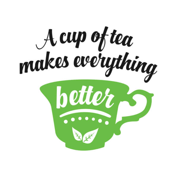 Download Green Tea Cup with Positive Message Quotes Online - Creative ...