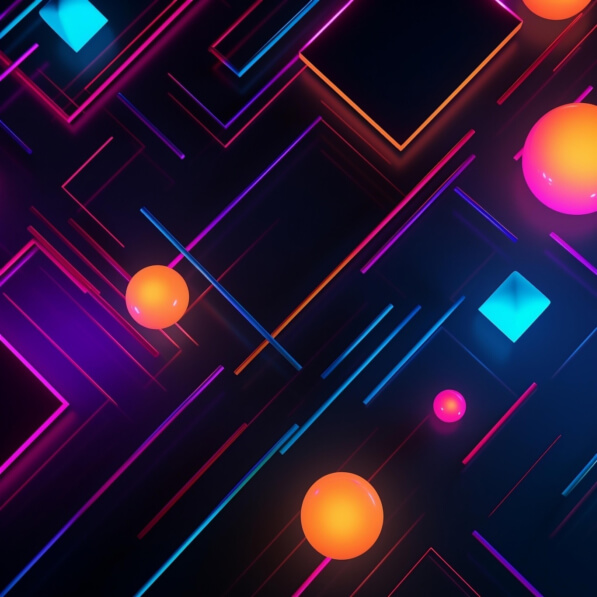 Download Neon Colored Shapes on Dark Background Backgrounds Online ...