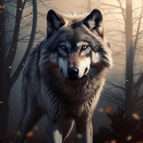 Download Gray Wolf in Woods Observing Viewer Backgrounds Online ...