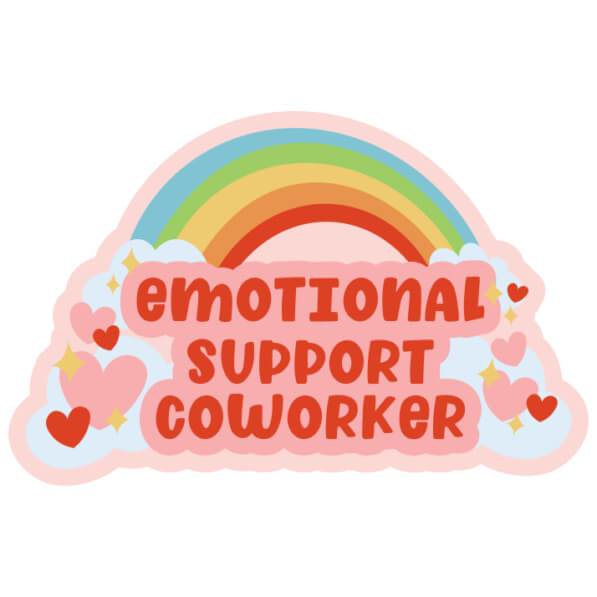 Download Emotional Support Coworker Image with Rainbow and Hearts ...