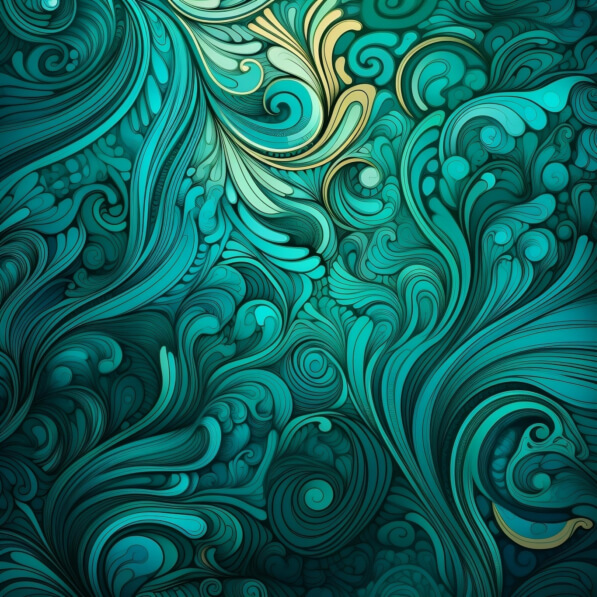 Download Teal Abstract Background with Swirls and Floral Designs ...