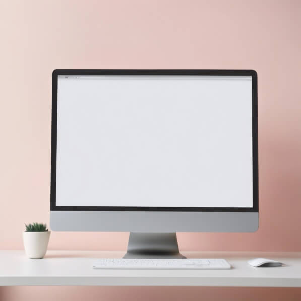 Download White Desktop Computer with Keyboard and Mouse Mockups Online ...