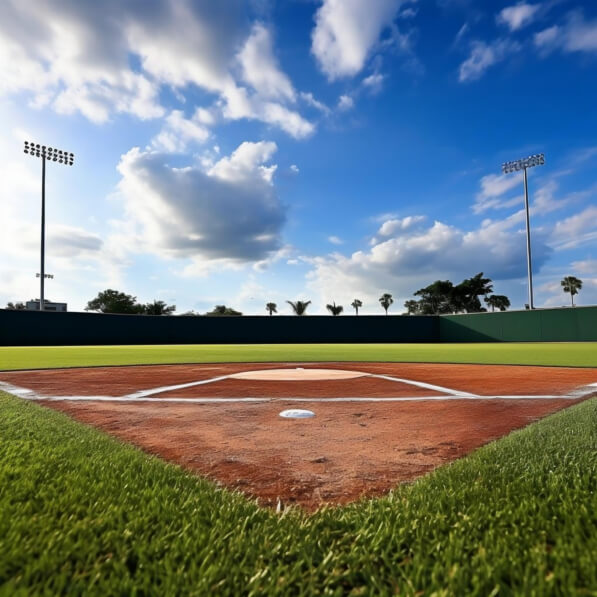 Download Empty Baseball Field with Home Plate and Light Poles ...