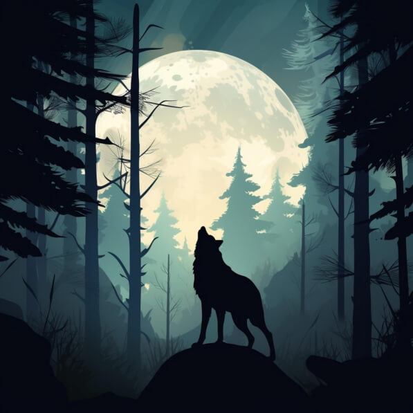 Download Wolf Howling at Moon in Woods Backgrounds Online - Creative ...