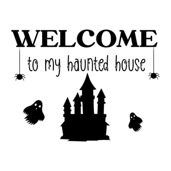Download Welcome to My Haunted House Sign with Bats Quotes Online ...