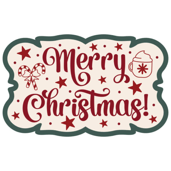 Download Merry Christmas Sign on White Background with Red, Green, and ...