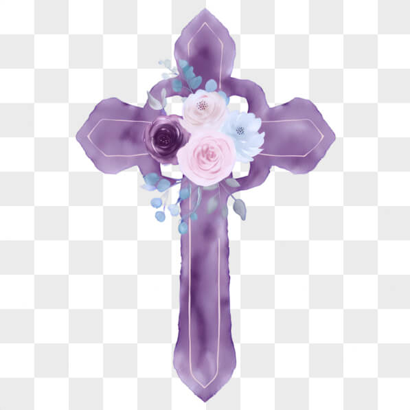 Download Purple Cross with Pink and White Flowers PNGs Online ...