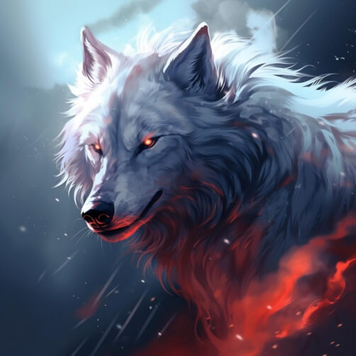 Download White Wolf with Red Eyes in Forest Backgrounds Online ...