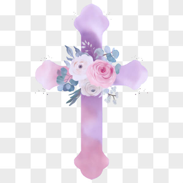 Baixe Cruz Decorativa com Flores Cor-de-Rosa e Brancas PNGs - Creative ...