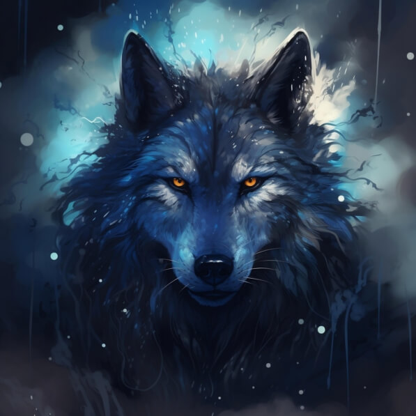Download Blue Wolf in Snowy Landscape Backgrounds Online - Creative Fabrica