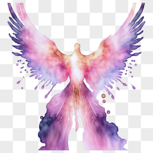 Download Abstract Pink and Purple Phoenix with Spread Wings PNGs Online ...