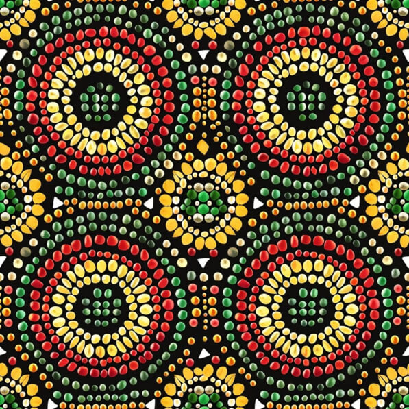 Download Seamless African Dotted Pattern with Red, Green, and Yellow ...