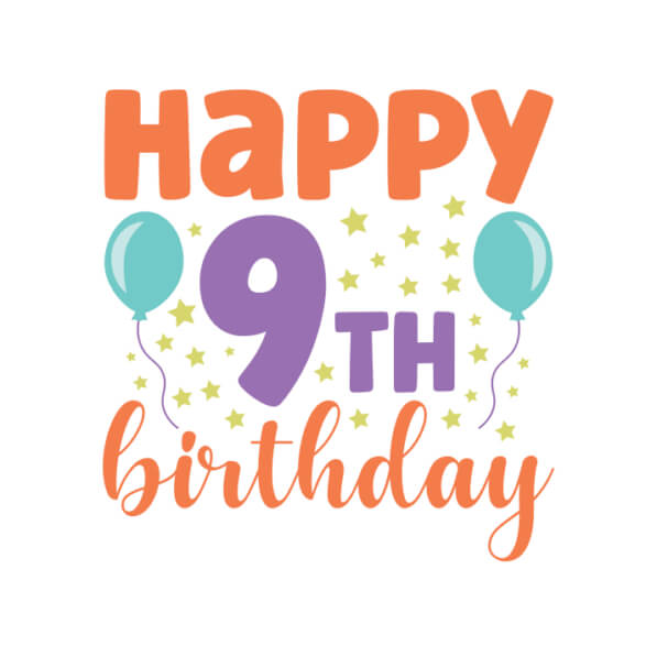 Download Happy 9th Birthday Card Quotes Online - Creative Fabrica