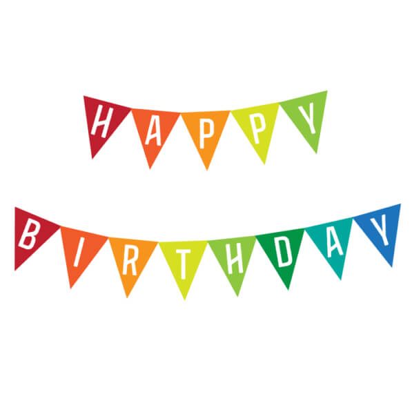 Descarga Banderines de cumpleaños coloridos y pancarta de '¡Felicidades ...