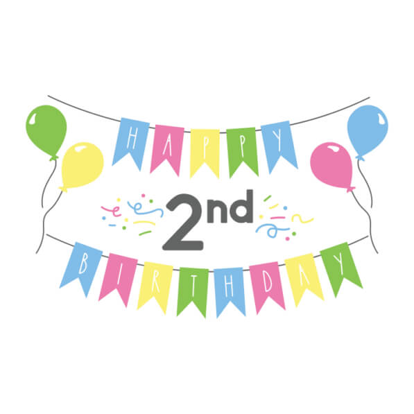 Download Colorful Banner for Happy 2nd Birthday Celebration Quotes ...