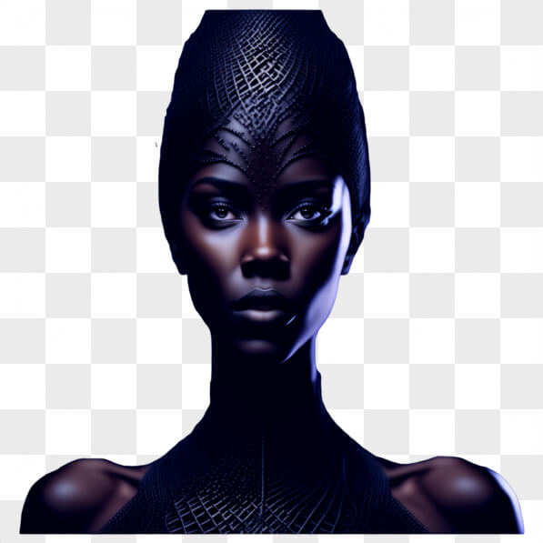Download Black Woman With Intricate Designs In Marvel Black Panther Movie Png Online Creative