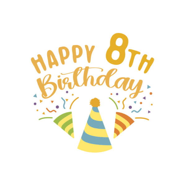 Download Happy 8th Birthday Celebration Quotes Online - Creative Fabrica