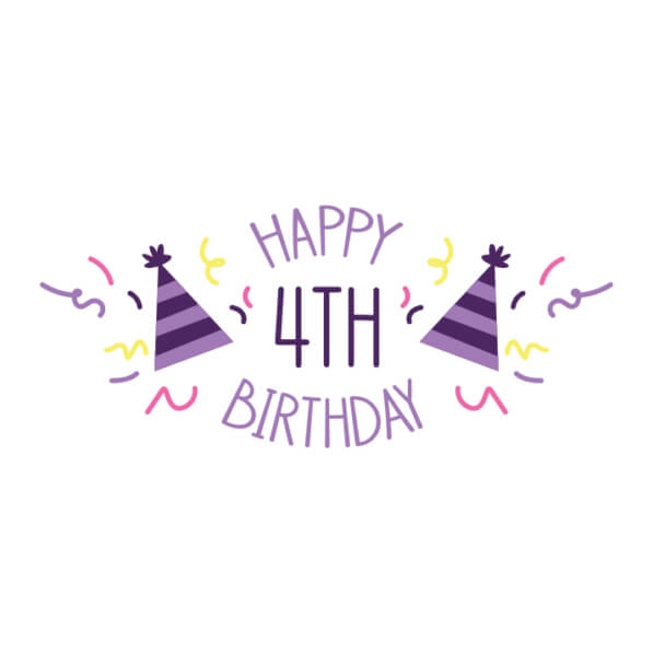 Download Vibrant 4th Birthday Sign Quotes Online - Creative Fabrica