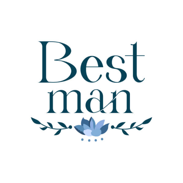 Download Blue and White 'Best Man' Logo with Flowers Quotes Online ...