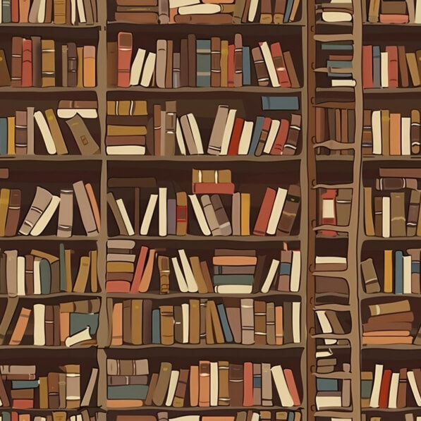 Download Seamless Bookshelf Pattern with Diverse Book Titles Patterns ...