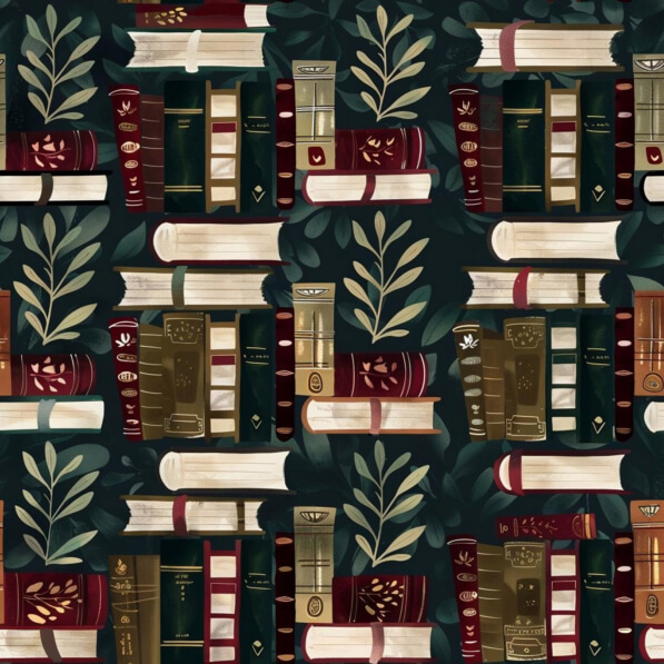 Download Seamless Pattern of Books with Leaves Patterns Online ...