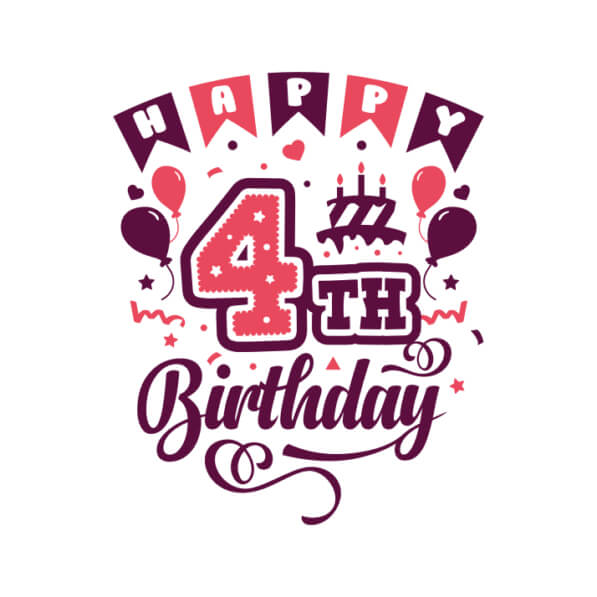 Download Colorful 4th Birthday Design Quotes Online - Creative Fabrica