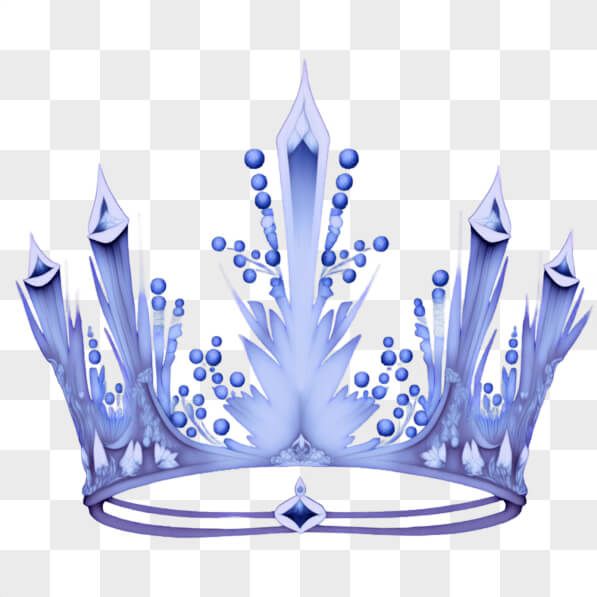 Download Icy Crown with Blue Crystals PNGs Online - Creative Fabrica