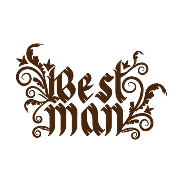 Download Best Man Logo with Floral Designs Quotes Online - Creative Fabrica