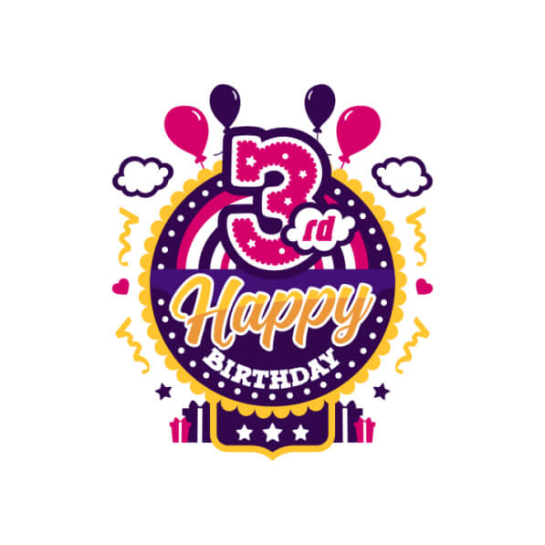Download Happy 3rd Birthday Celebration Quotes Online - Creative Fabrica