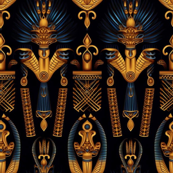 Download Seamless Pattern of Egyptian Gods and Goddesses Patterns ...