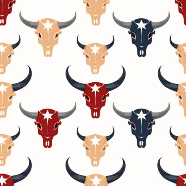 Download Seamless Bull Skull Pattern Patterns Online - Creative Fabrica