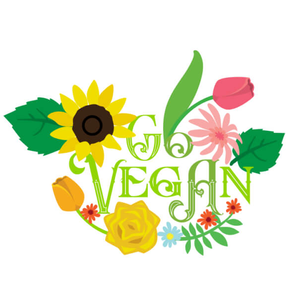 Download Colorful 'Go Vegan' Logo with Flowers Quotes Online - Creative ...