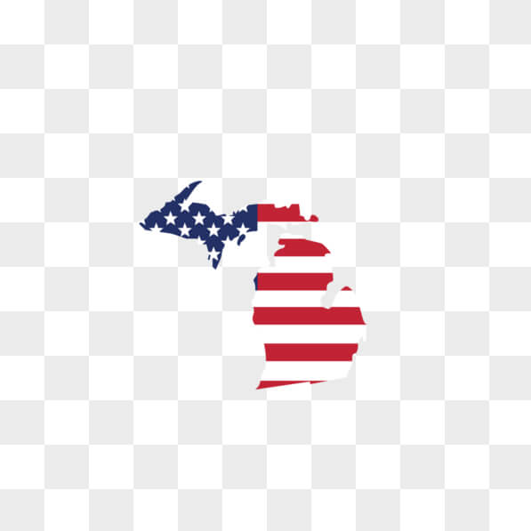 Download Michigan Map with American Flag PNGs Online - Creative Fabrica