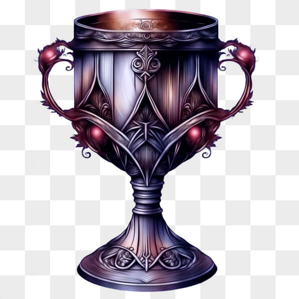 Download Ornate Trophy Cup with Red Roses PNGs Online - Creative Fabrica