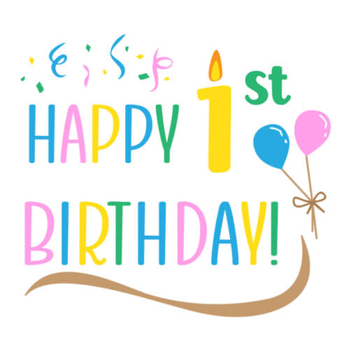 Download Happy 1st Birthday Sign Quotes Online - Creative Fabrica