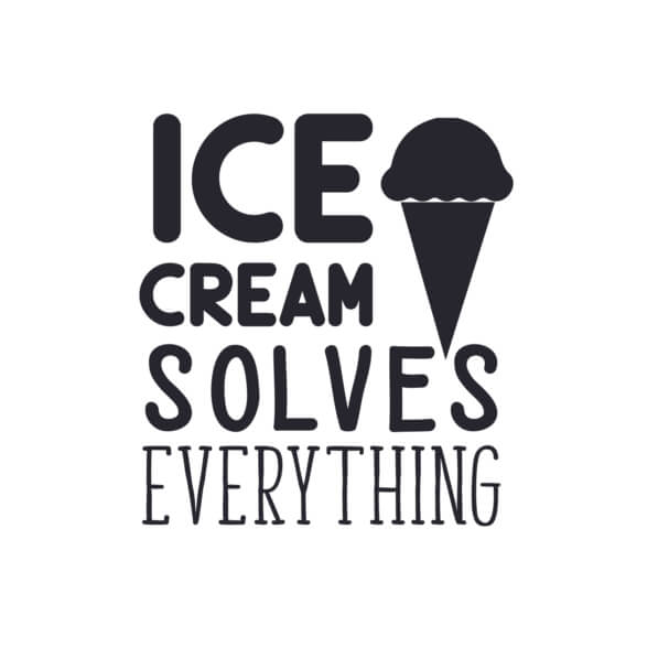 Download Ice Cream Cone with 'Ice cream solves everything' Text Quotes ...