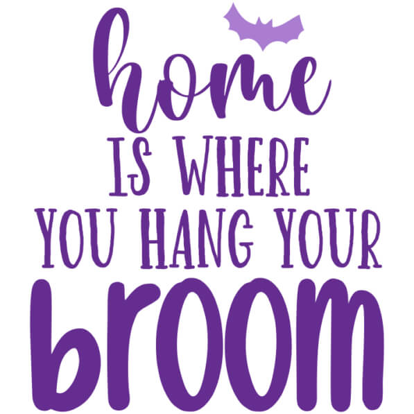 Download Purple Background with 'Home Is Where You Hang Your Broom ...