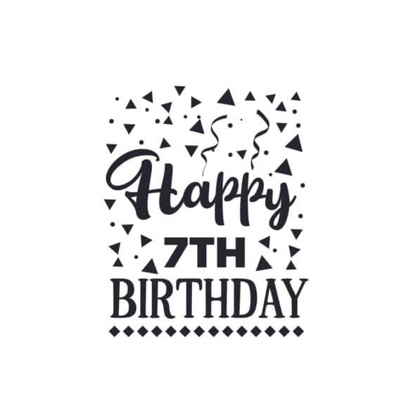 Download Happy 7th Birthday Card Design Quotes Online - Creative Fabrica