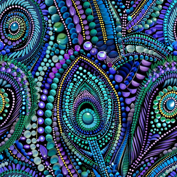 Download Colorful Abstract Pattern with Beads in Peacock Feather Form ...