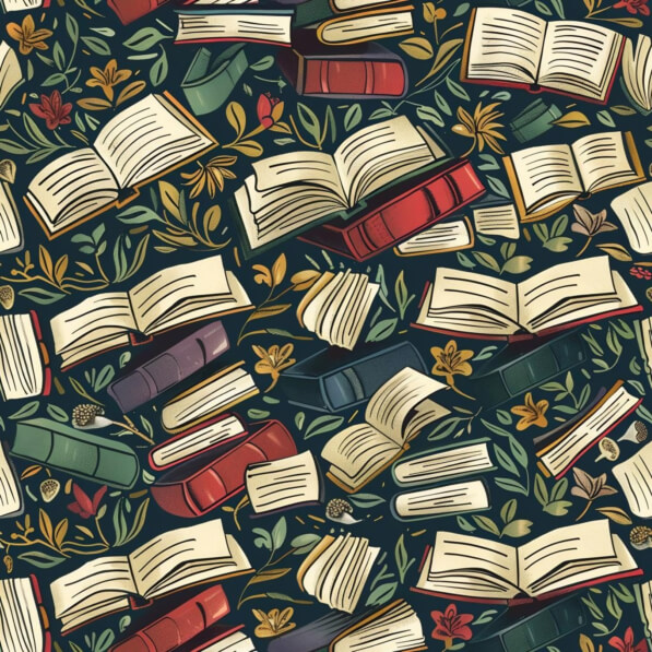 Download Seamless Pattern of Books and Leaves Patterns Online ...