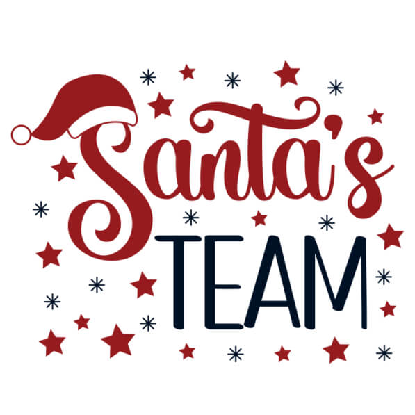 Download Santa's Team Logo with Stars Quotes Online - Creative Fabrica