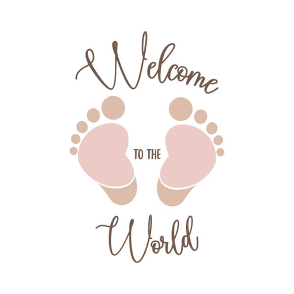 Download Welcome Sign with Baby Footprints Quotes Online - Creative Fabrica