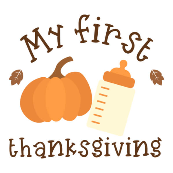 Download Baby Bottle and Pumpkin with "My First Thanksgiving" Text ...