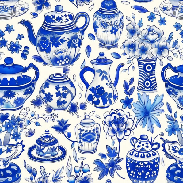 Download Blue and White Ceramic Teapots Pattern Patterns Online ...