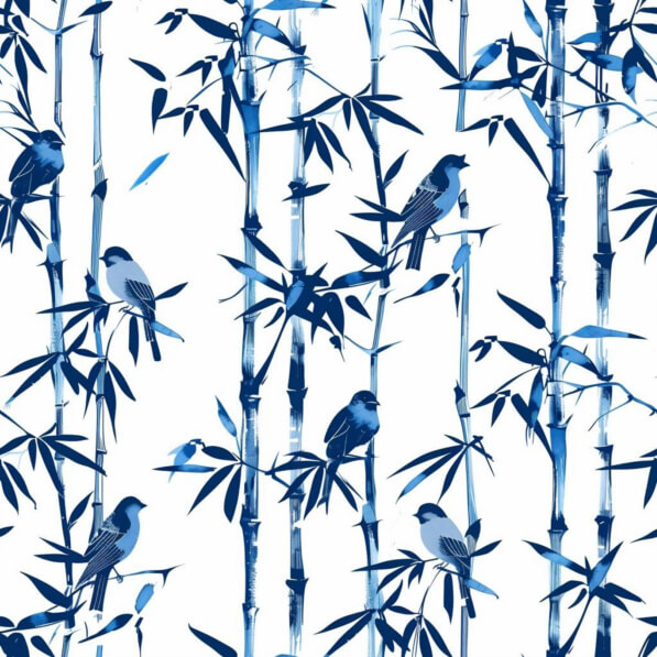 Download Seamless Blue Bird Pattern on Bamboo Tree Branches Patterns ...