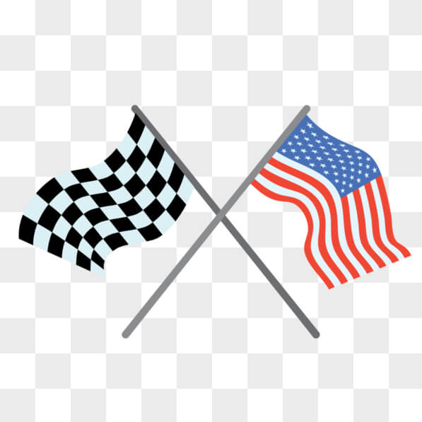 Download Crossed Flags - Checkered and American PNGs Online - Creative ...