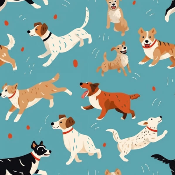 Download Dog Seamless Pattern on Blue Background Patterns Online ...