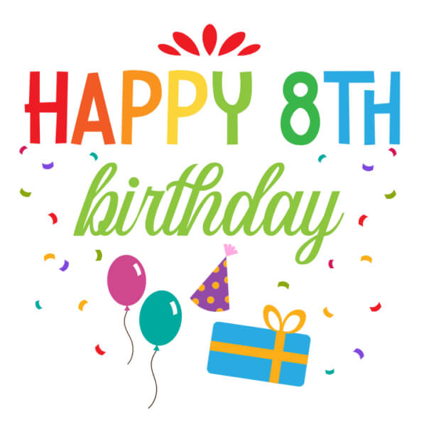 Download Vibrant 8th Birthday Celebration Quotes Online - Creative Fabrica