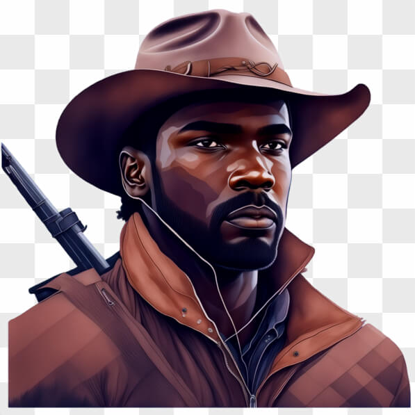 Download Illustration of a Black Cowboy with Gun PNGs Online - Creative ...